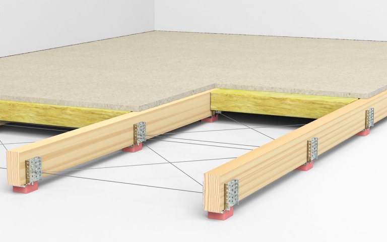Impact and step-sound isolating floor bracket VT-FFB