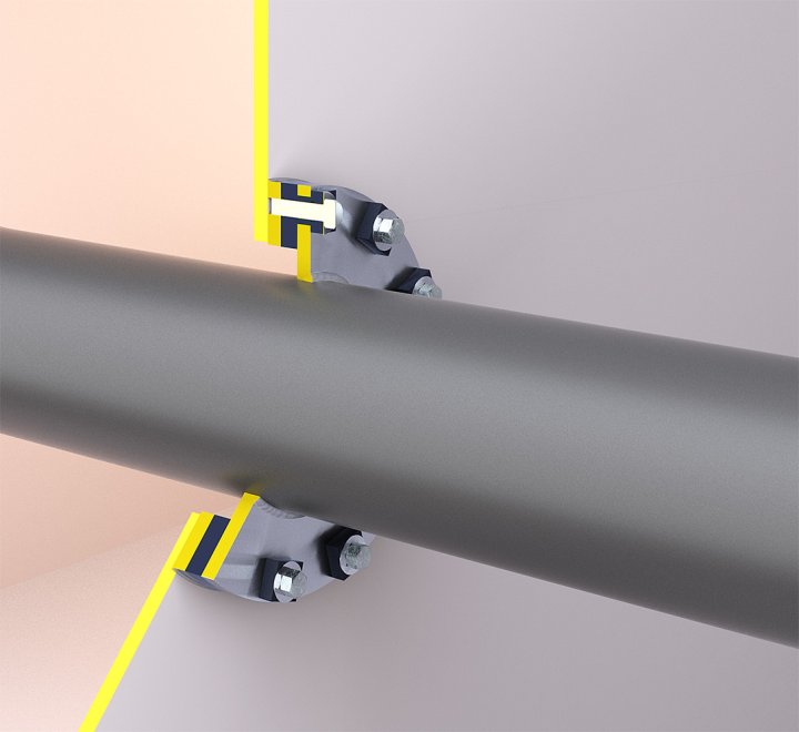 Deck and bulkhead penetrations - watertight and limit noise transfer