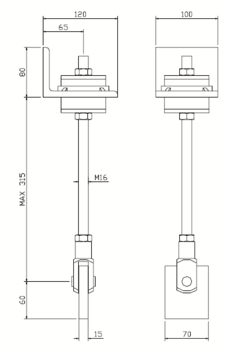 Metal Pendulum Mount VT345P - Vibratec